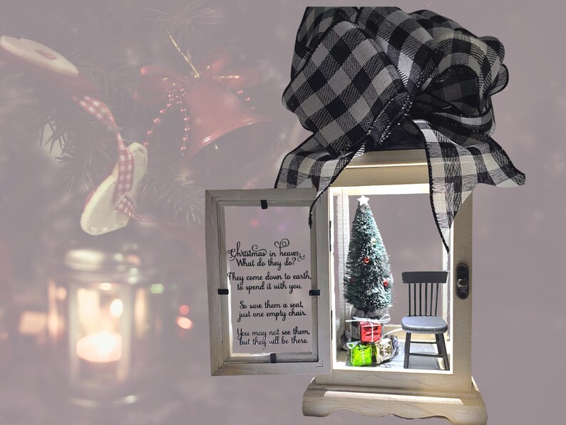 LED LIT Christmas in Heaven Empty Chair Memorial Lantern, Best of 2022 ...