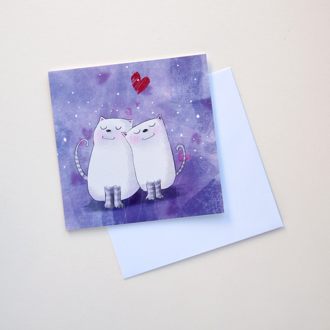 Romantic Cats Cards - Etsy