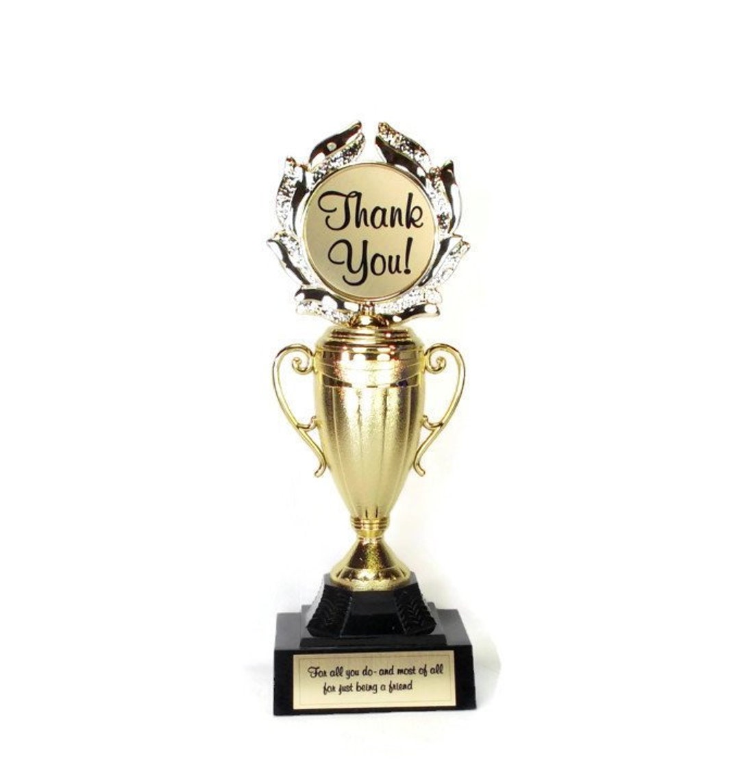 Thank You Trophy Appreciation Recognition Free Lettering - Etsy