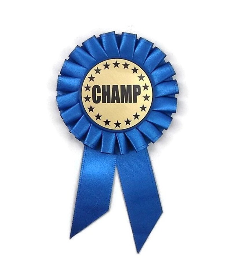 Rosette Ribbon Champ Award 6 Inch Blue Identity Honor | Etsy