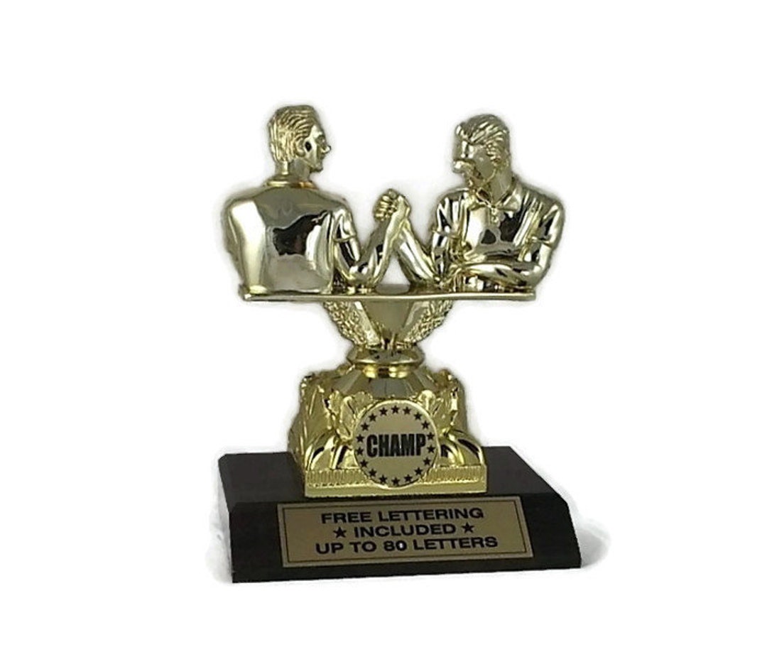 Trofeo de lucha de brazos Fuerza Músculo Resistencia Peso - Etsy España