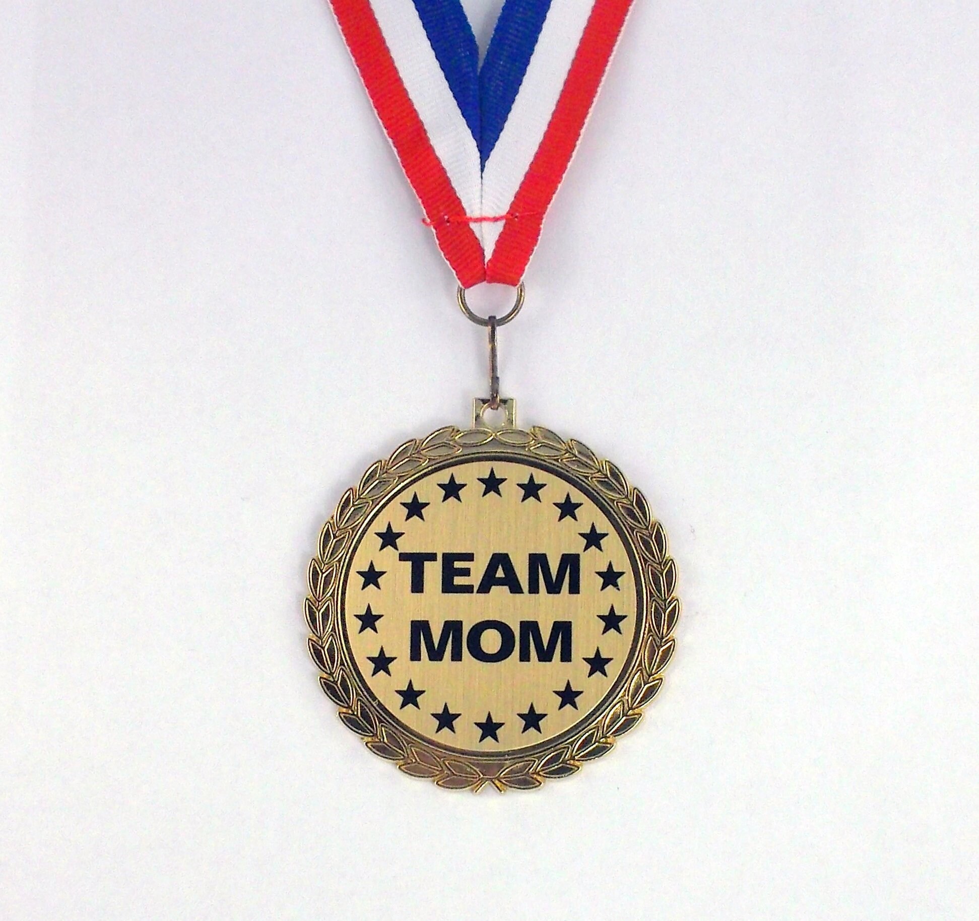 Equipo mamá medalla 2 1/2 pulgadas oro brillante cinta de - Etsy España