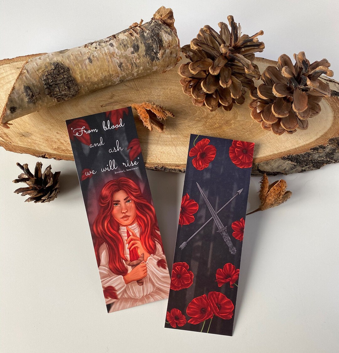 From Blood and Ash Inspiriertes Doppelseitiges Lesezeichen, FBAA, Poppy ...