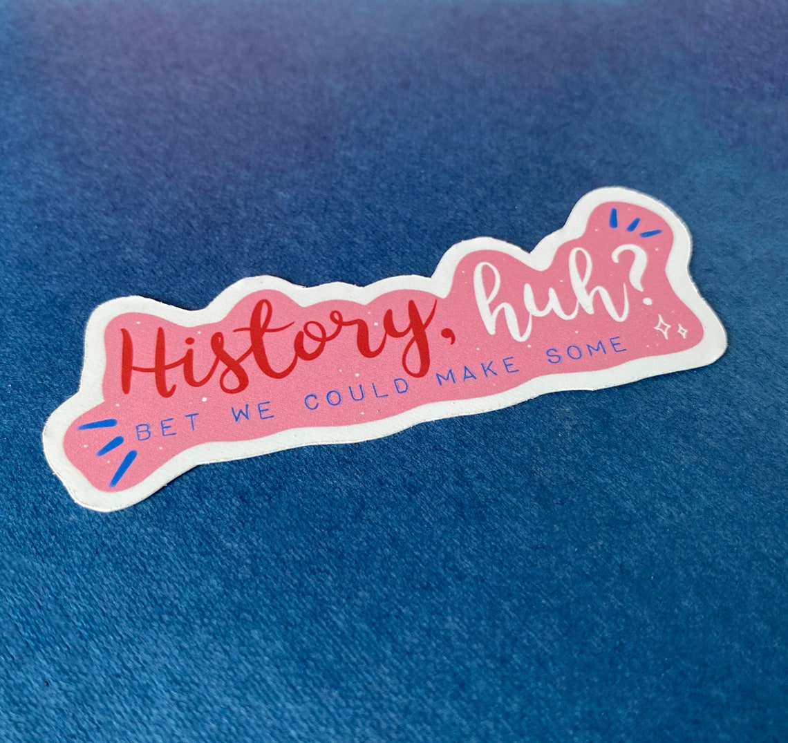 History Huh Vinyl Sticker Red White and Royal Blue Sticker - Etsy