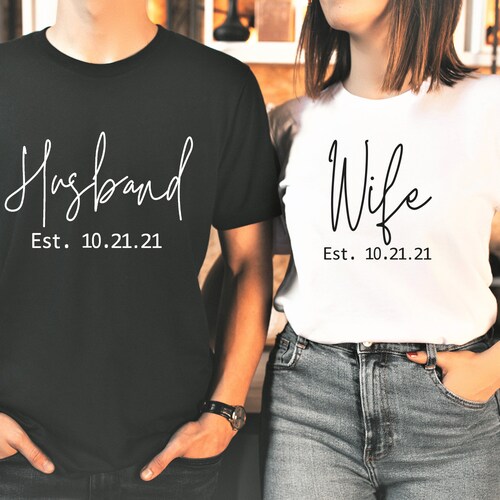 JUST MARRIED Matching Tees Set Bride & Groom Shirts Wedding - Etsy