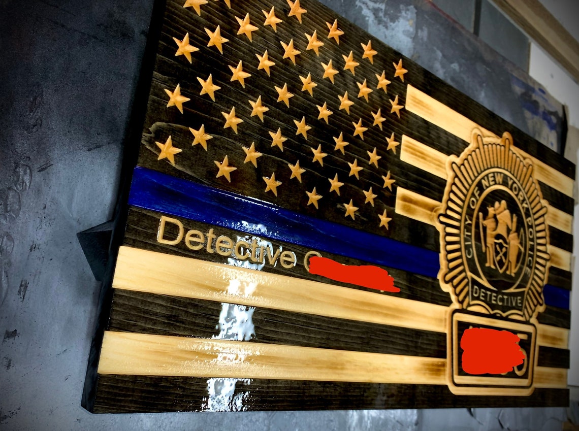 Thin Blue Line Wooden Flag, Police Graduation, Police Academy, Police ...