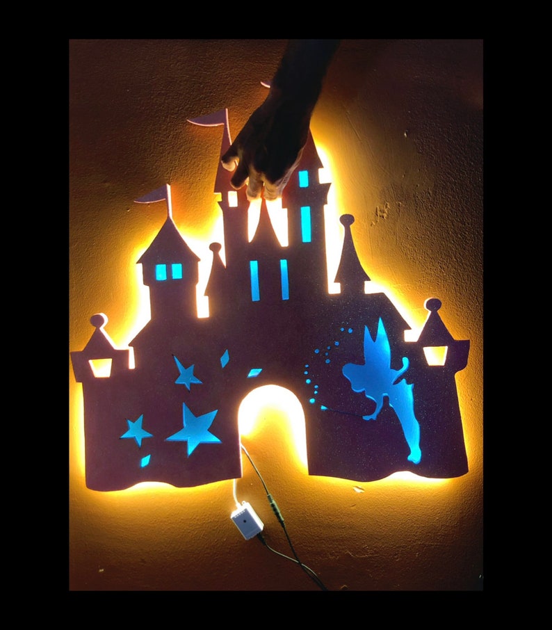 Illuminated Glitter Castle With LED Lighting Disney Castle | Etsy