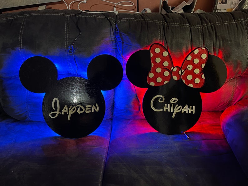 Illuminated Minnie Head With Multicolor LED Lighting Disney - Etsy