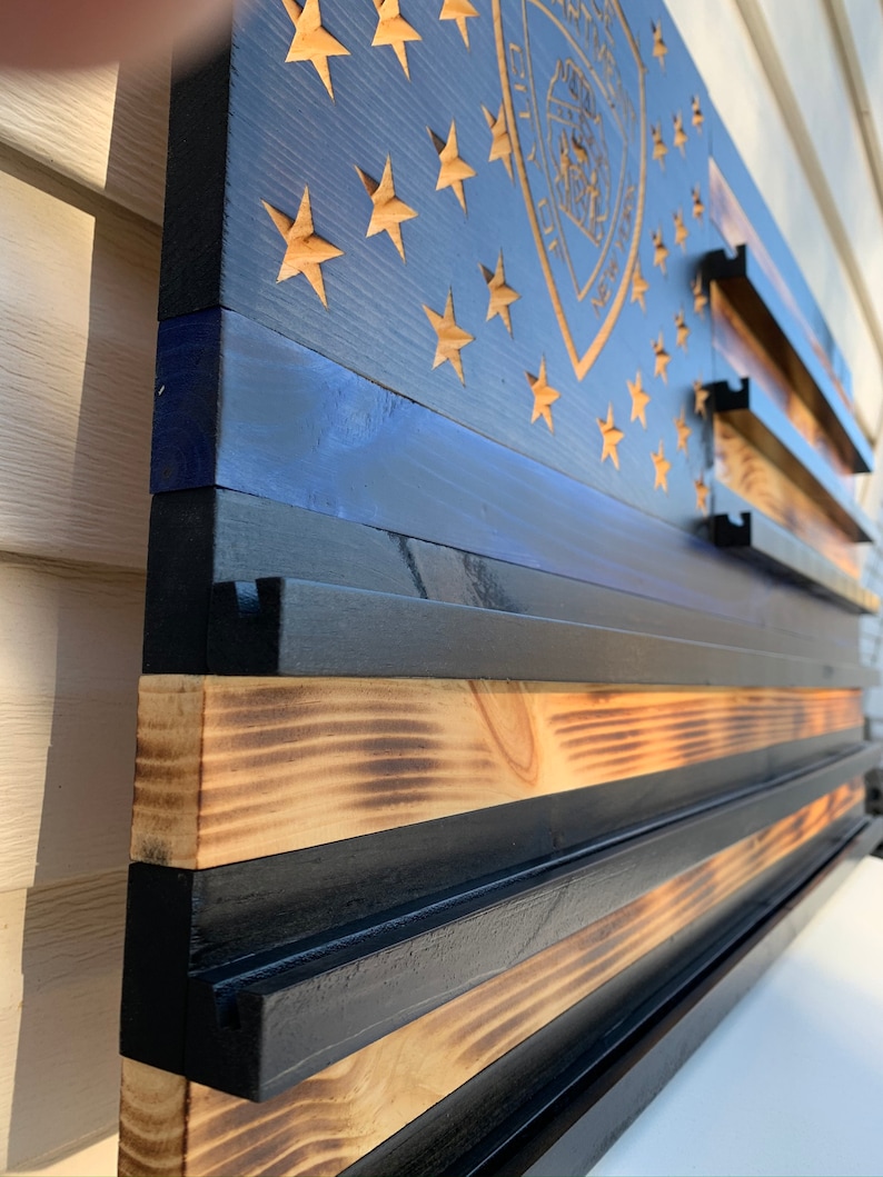 Challenge Coin Display Thin Blue Line Flag American Flag - Etsy