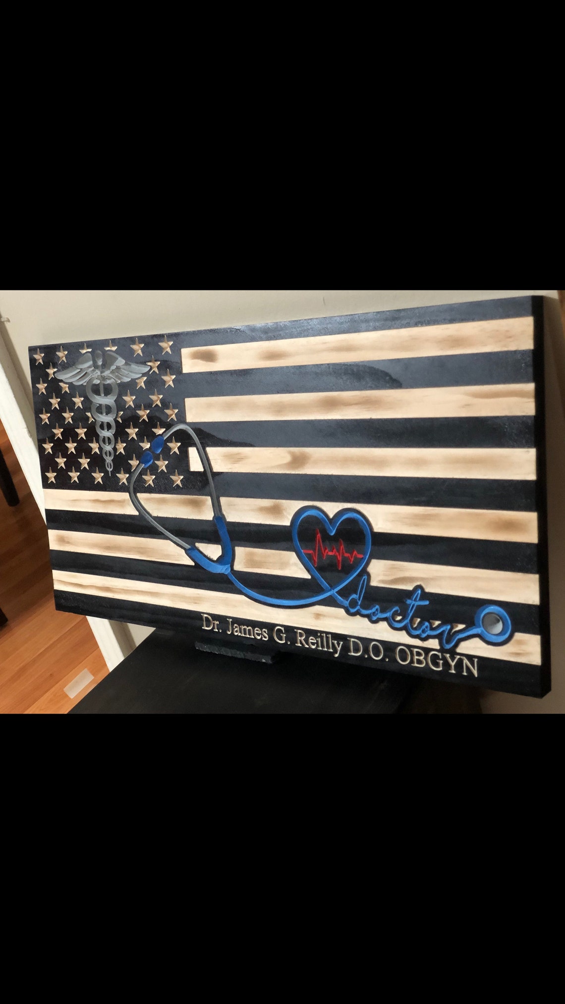 Medical Doctor Wooden American Flag Doctors Nurses | Etsy