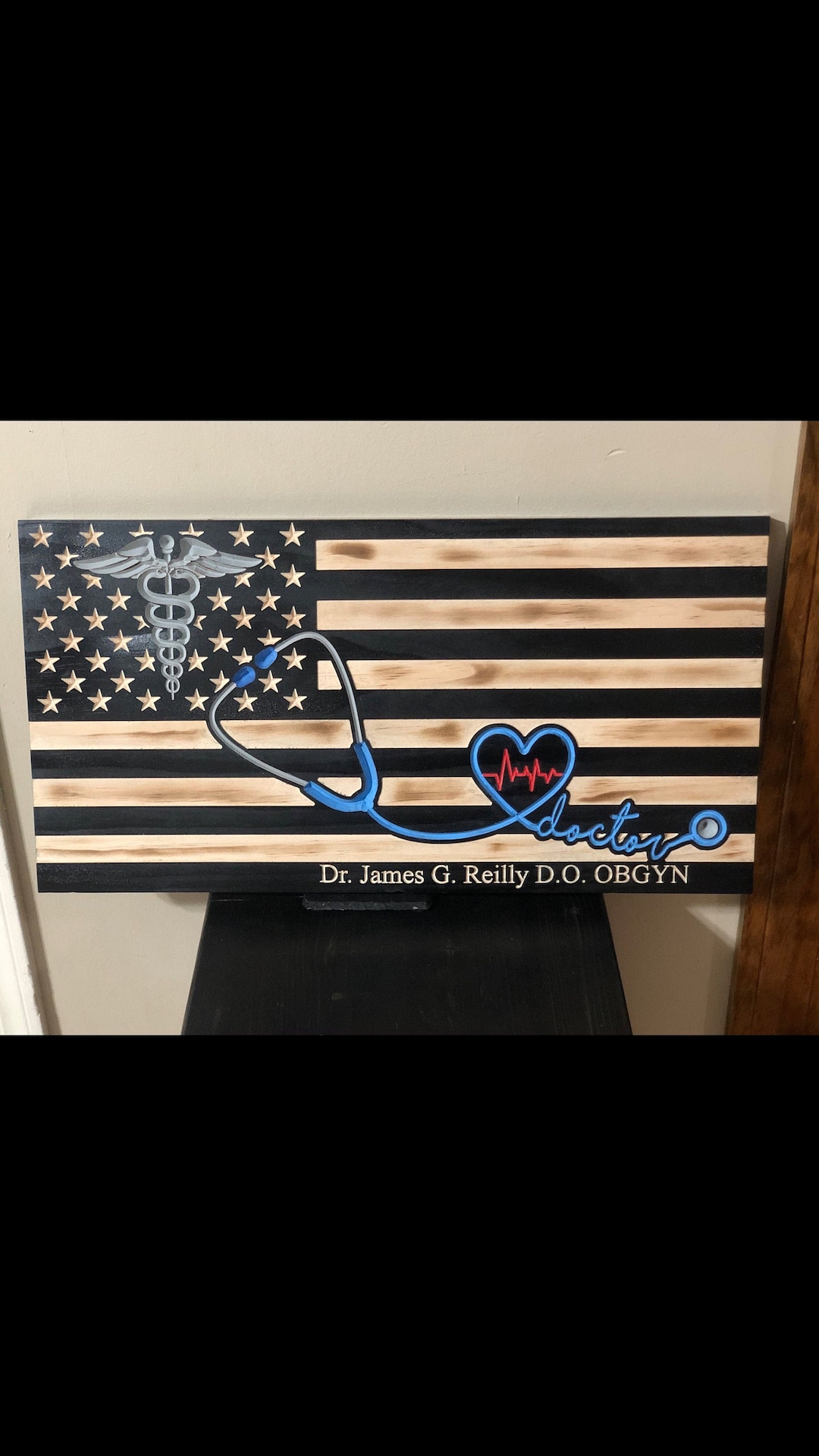 Medical Doctor Wooden American Flag - Doctors, Nurses, Paramedics, Army ...