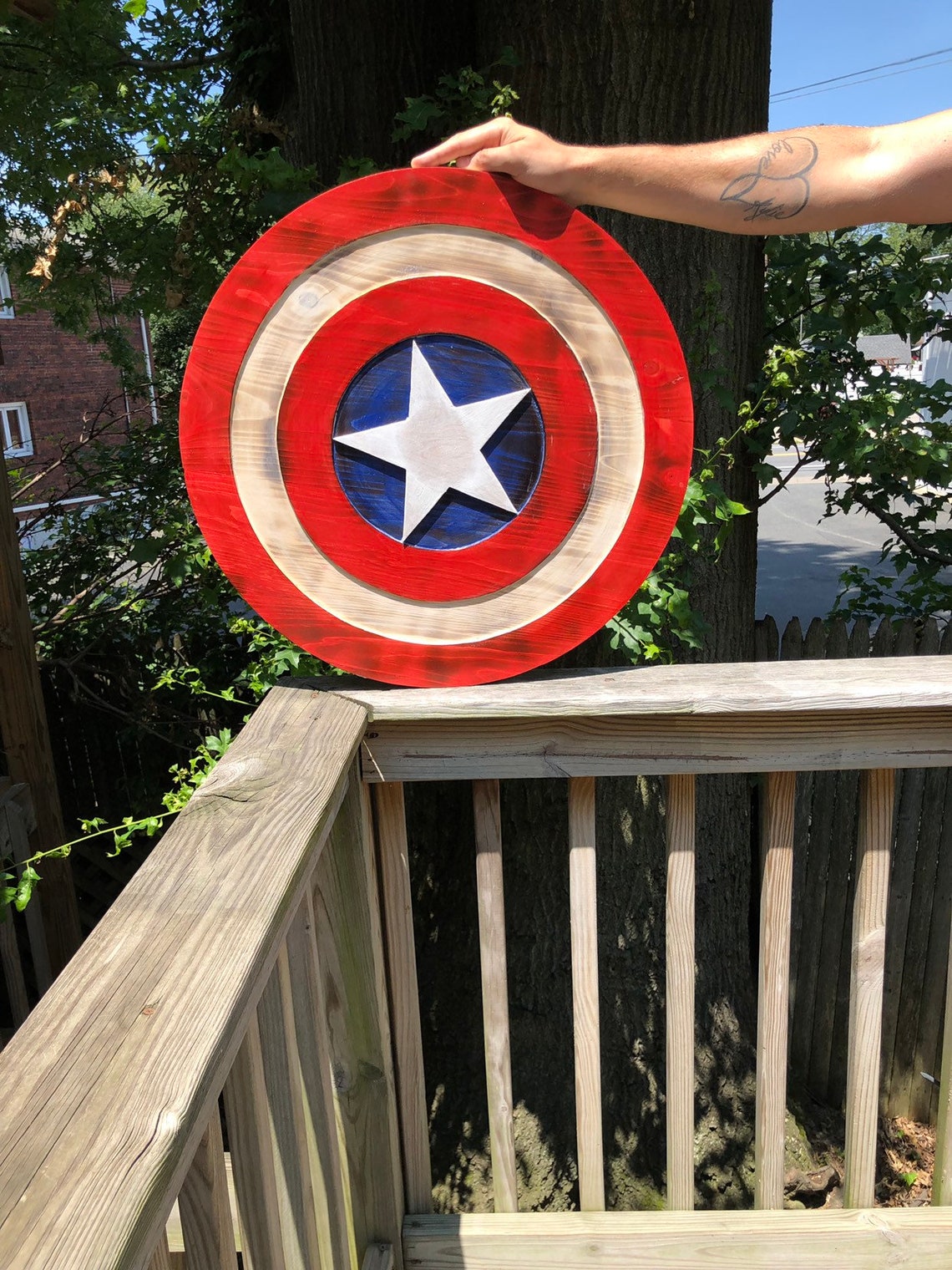 Illuminated Captain America Wooden Wall Art With LED Lighting, Captain ...