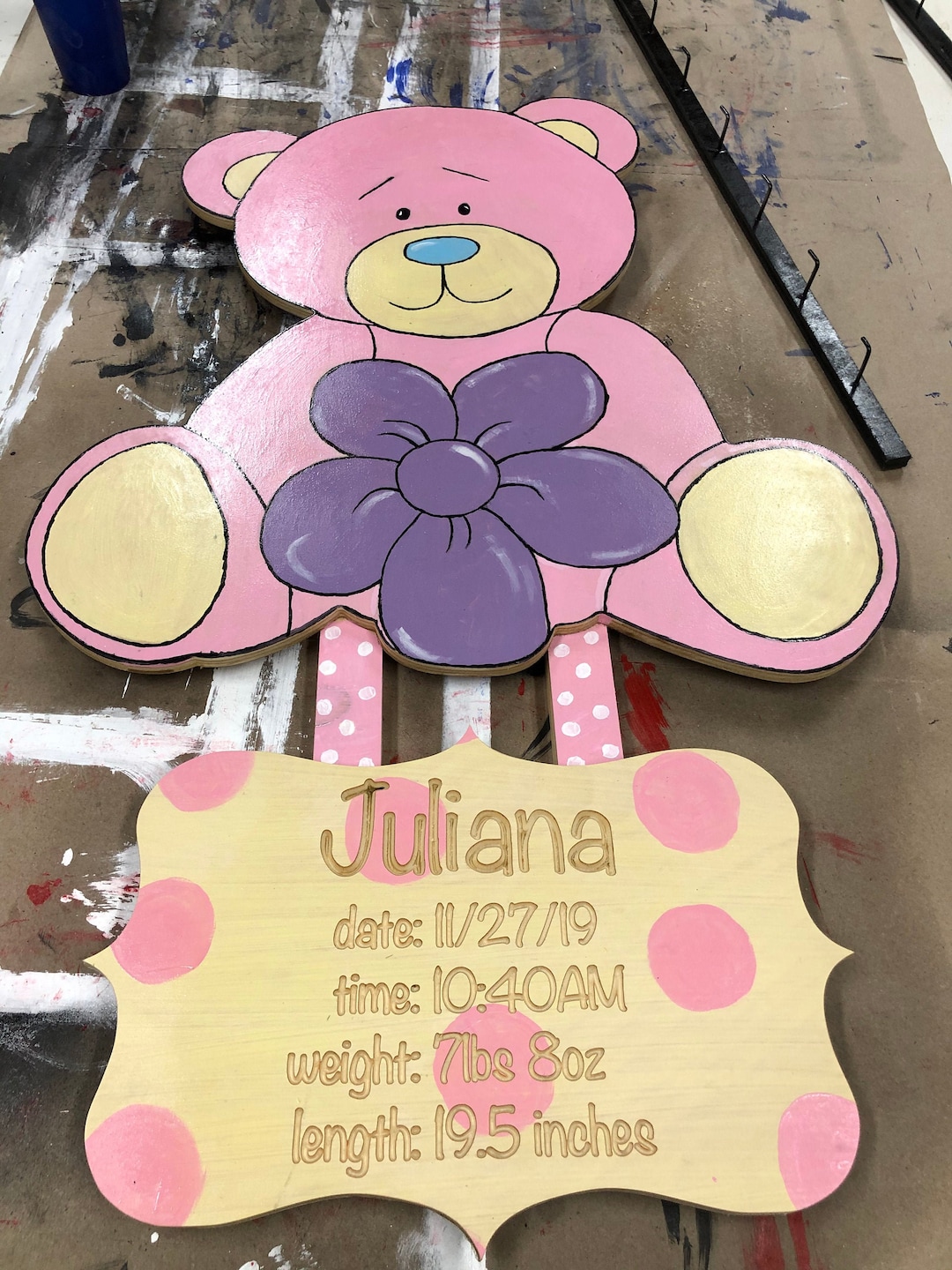 Birth Announcement Wood Sign, Hospital Door Sign, Newborn, Nursery Sign ...