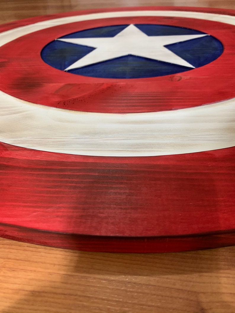 Illuminated Captain America Wooden Wall Art With LED Lighting, Captain ...