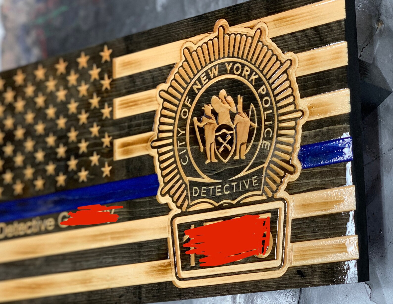 Thin Blue Line Wooden Flag, Police Graduation, Police Academy, Police ...