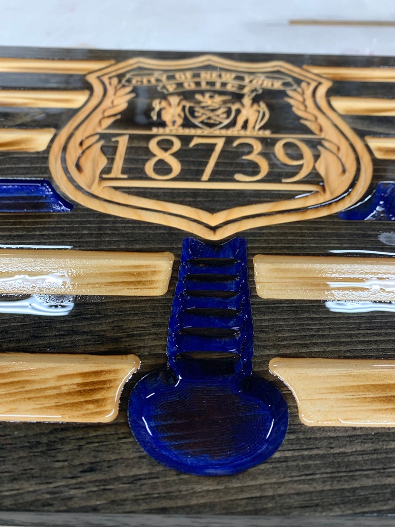 Thin Blue Line Baton Wood American Flag Police Graduation | Etsy