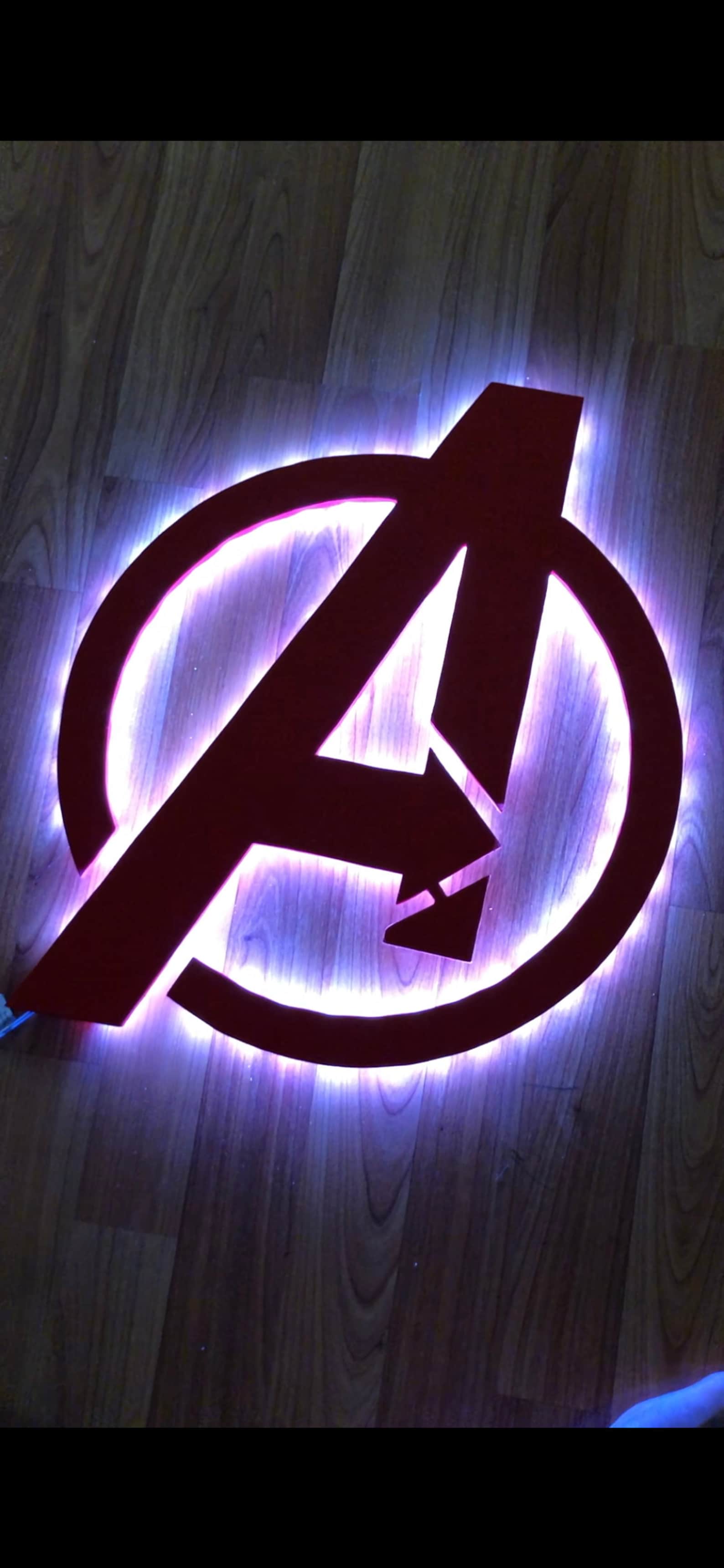 Illuminated Avengers Wooden LED Sign Wall Sign Avengers Wall - Etsy