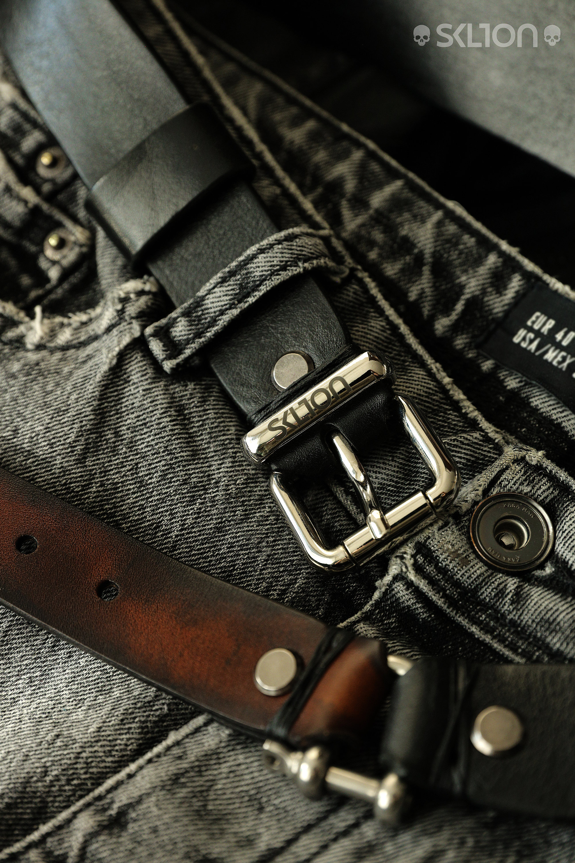 Belts SKLTON bone Skeleton in Black Color With Brown Soft - Etsy