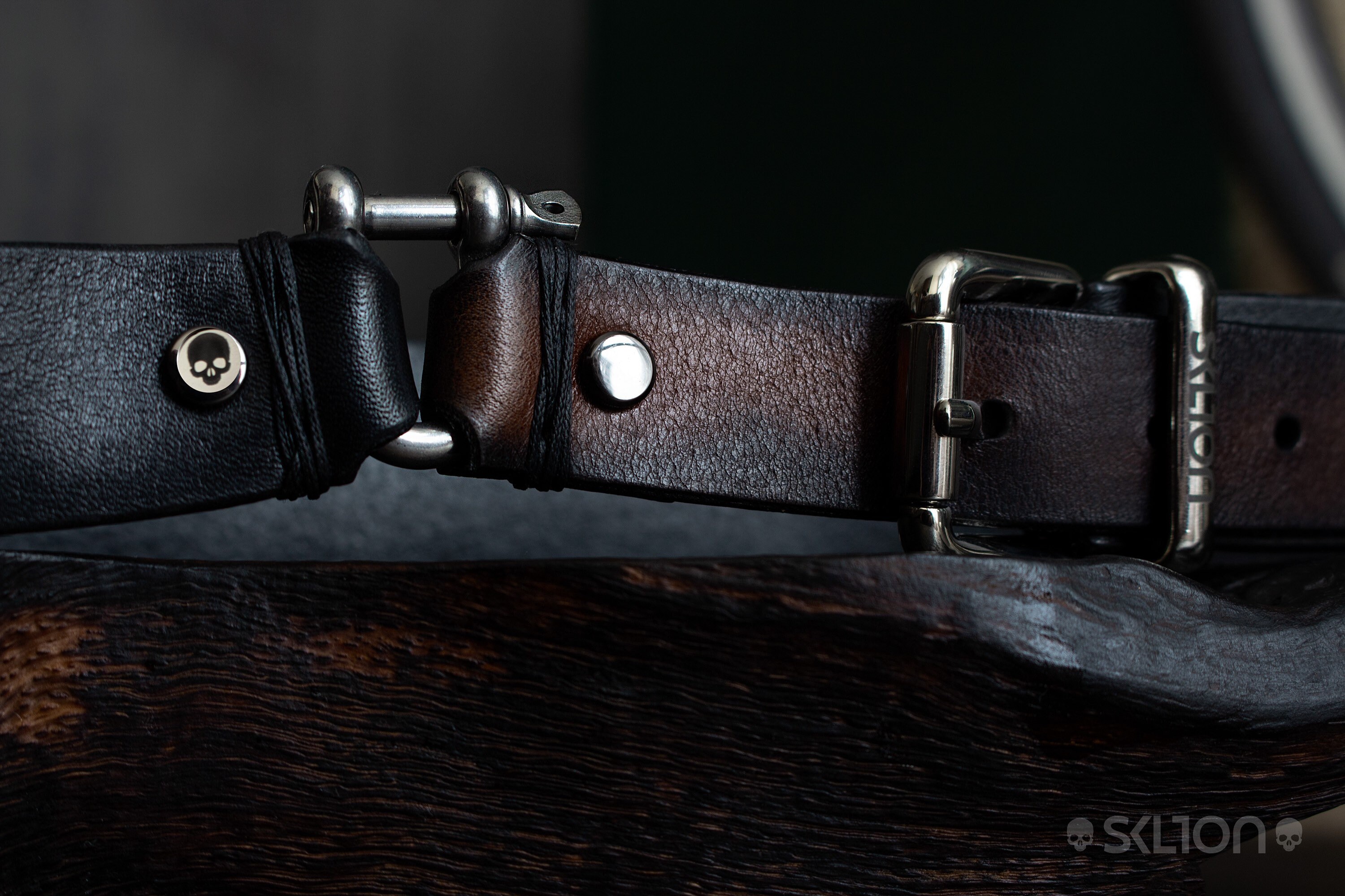 Belts SKLTON bone Skeleton in Black Color With Brown Soft - Etsy
