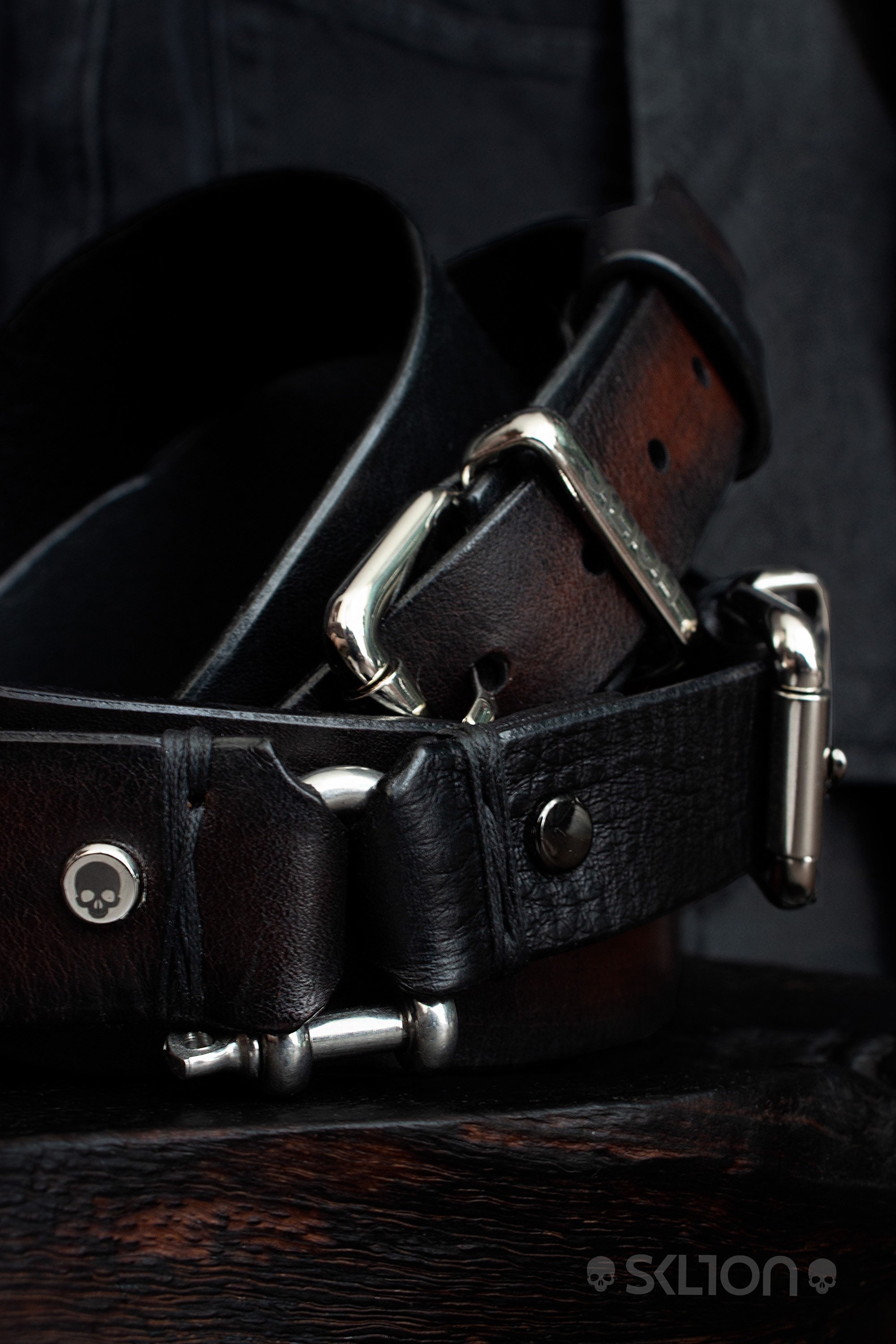 Belts SKLTON bone Skeleton in Black Color With Brown Soft - Etsy