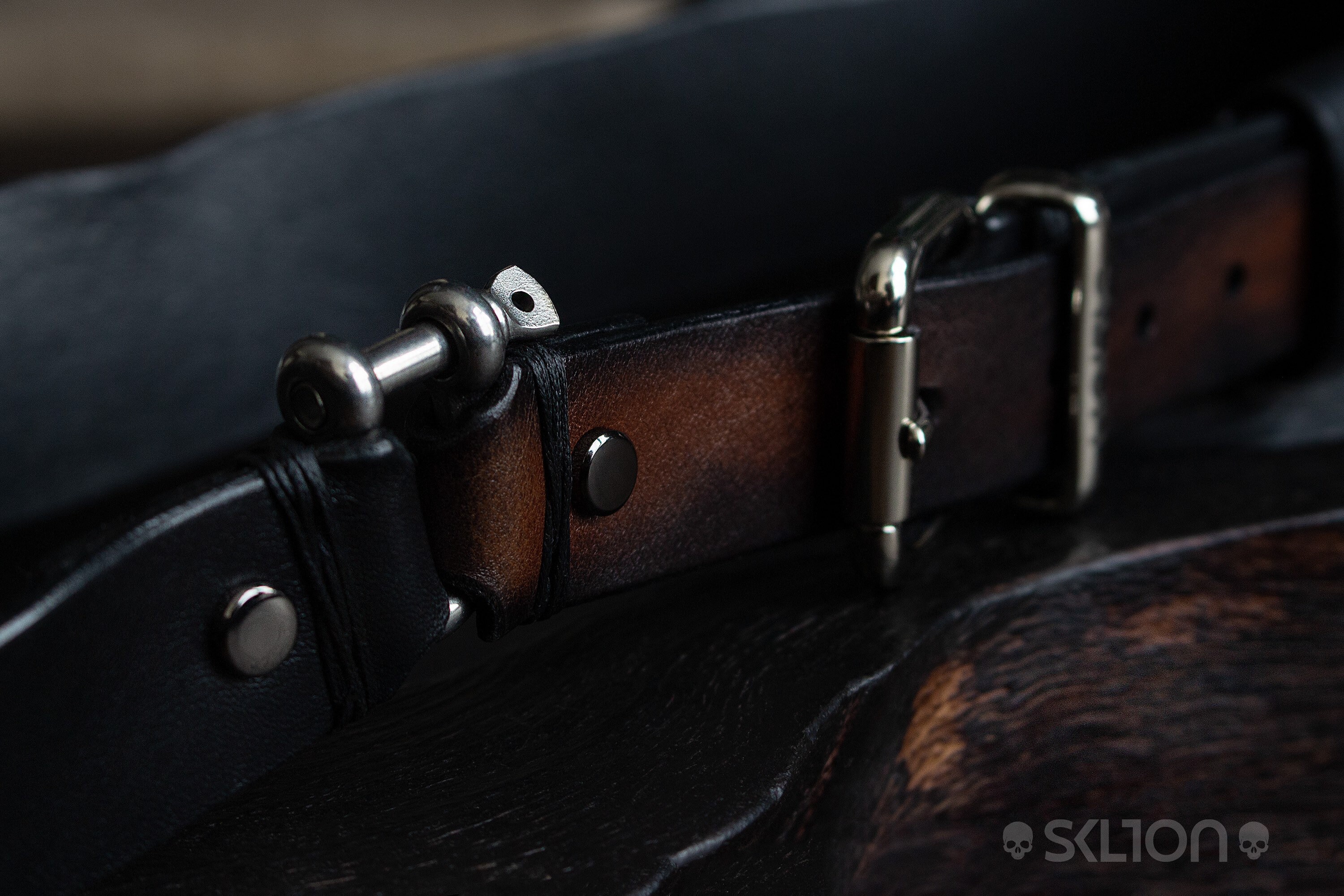 Belts SKLTON bone Skeleton in Black Color With Brown Soft - Etsy