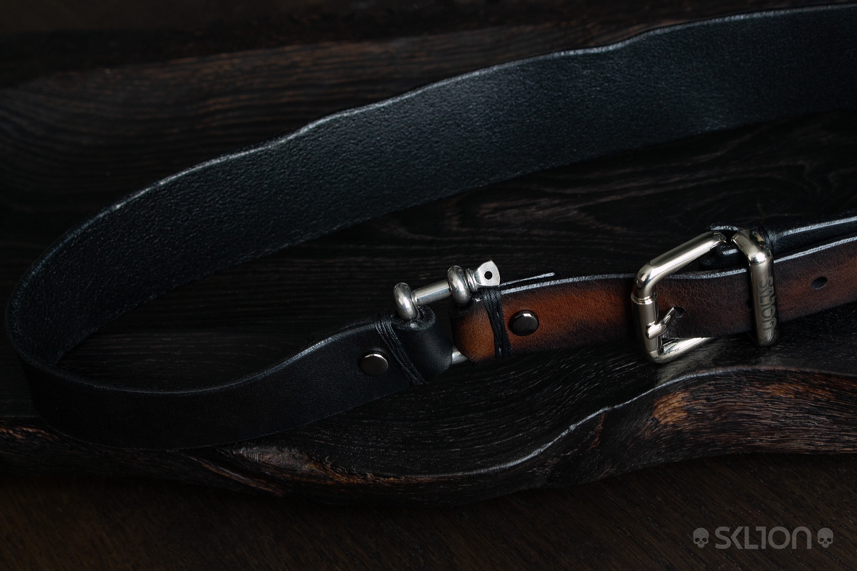 Belts SKLTON bone Skeleton in Black Color With Brown Soft - Etsy