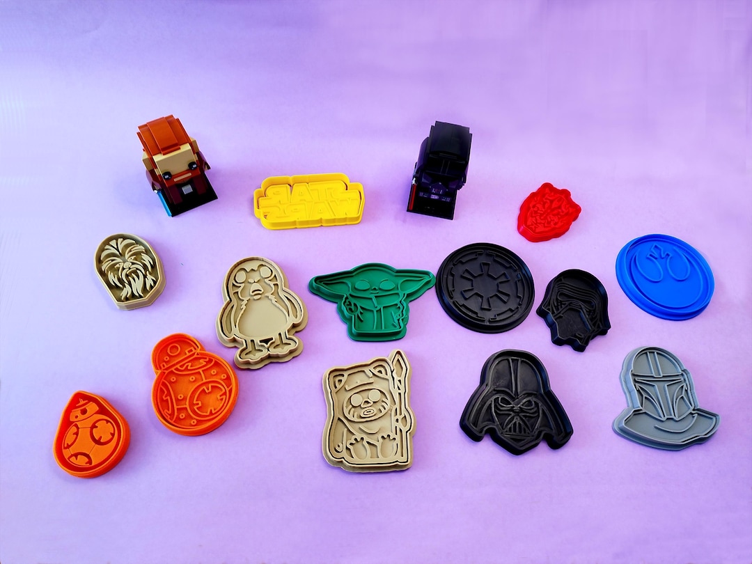 3D Printed Character Cookie Cutters: Colorful Star War Inspired Shapes ...