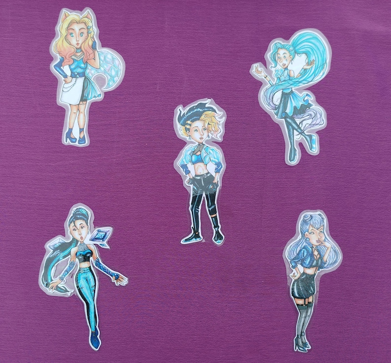 Kda, Evelynn Ahri Akali Seraphine Kaisa, Laminated Bookmark, Bookmark ...