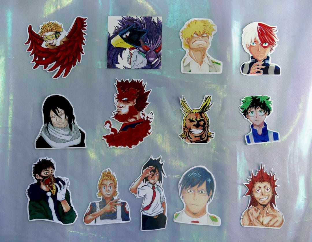 Glossy and Holografic Anime Boys Stickers : Hero Academia, School ...