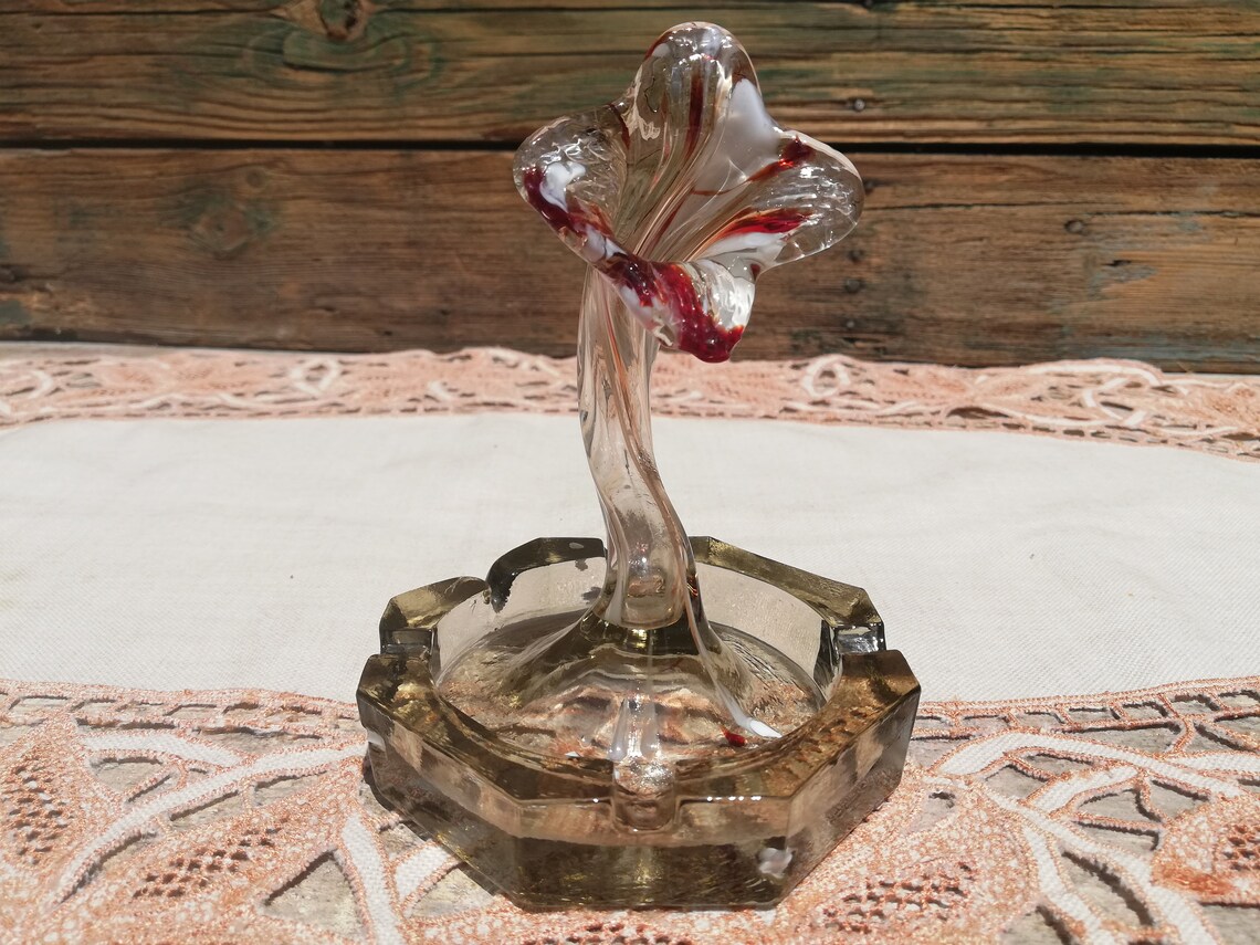 Vintage Glass Ashtray From 70s Many Beautiful Old Glass - Etsy