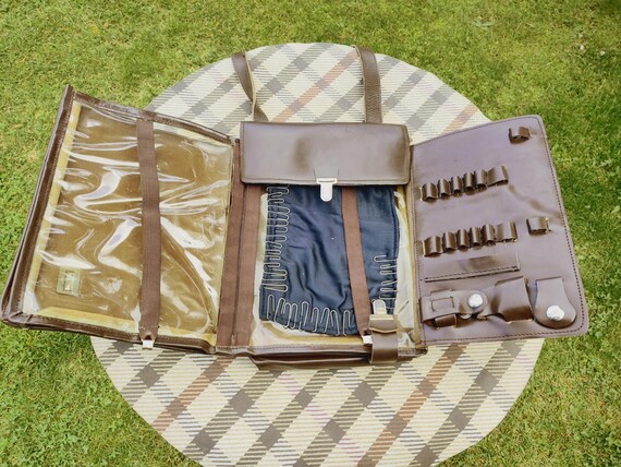 Vintage WW2 Army Officer Leather Bag: Dark Brown Mili… - Gem