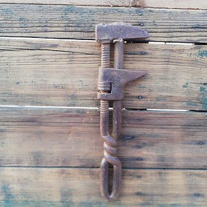 Antique Tube Pipe Wrench From 20s, Metal Tool, Adjustable, Primitive ...