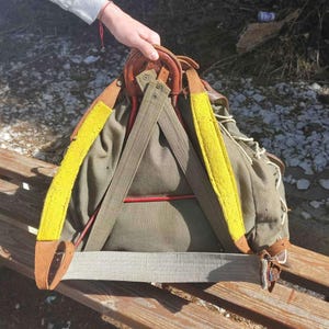 Large Canvas Durable Rugged Backpack 70s - Camping, Hiking, Mountain ...