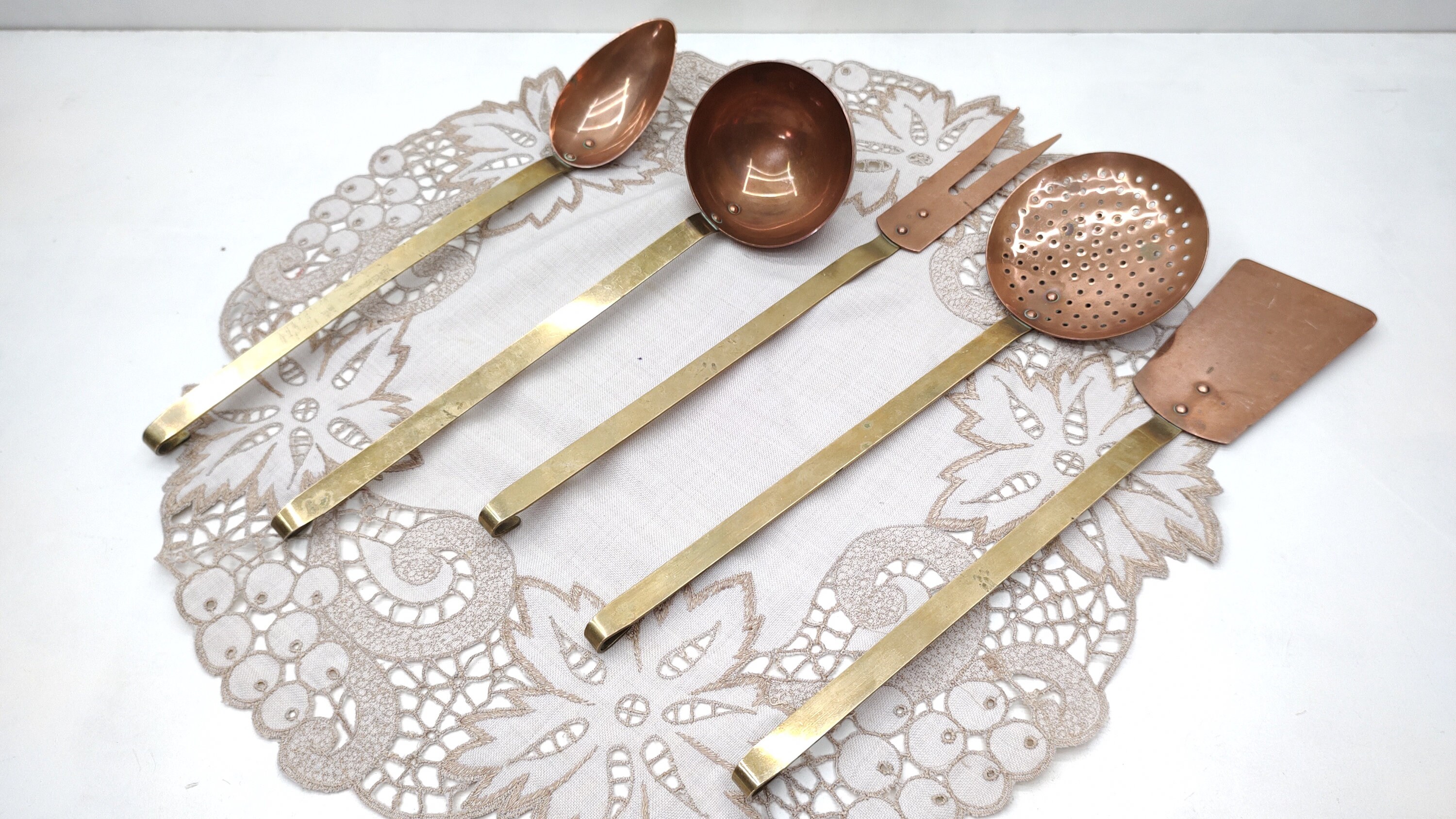 Vintage Kitchen Utensils of Copper & Brass Set of Five - Etsy