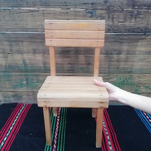 Small Wooden Chair - Four Legged Chair - Children's Stool - Handmade ...