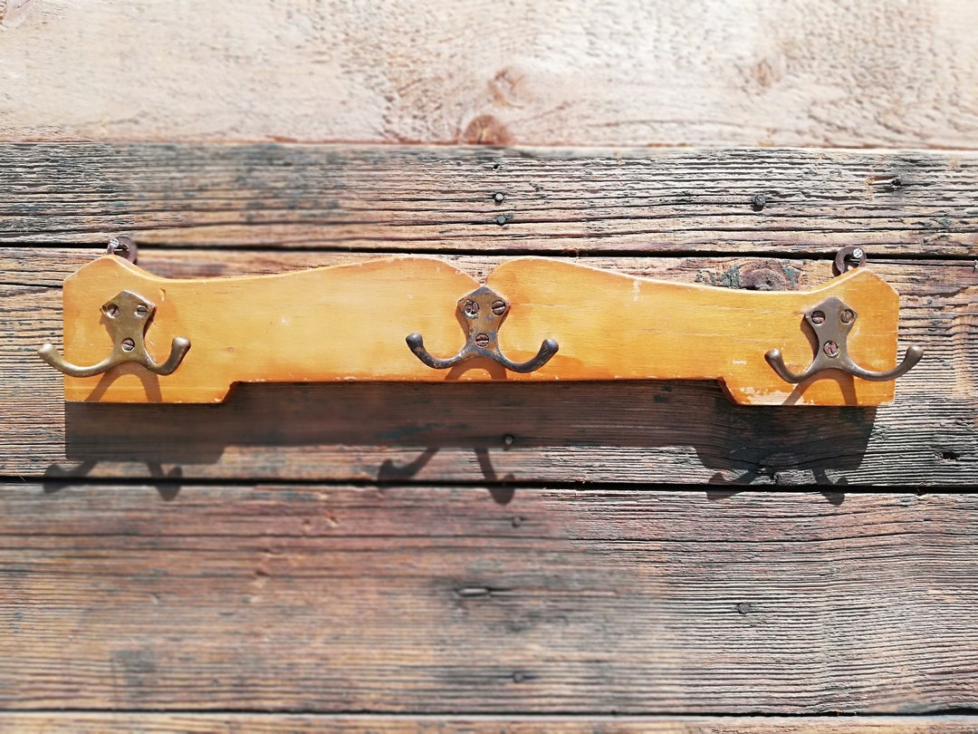 Vintage Wooden Hanger From 60s - Wall Hanger - Handmade Old Hanger ...