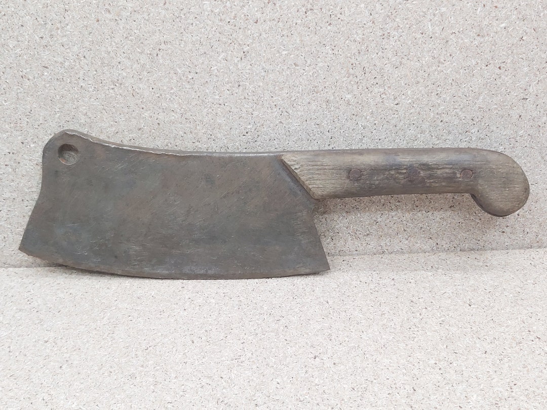 Vintage Cleaver - Primitive Meat Knife - Bone Chopper - Heavy Butcher ...