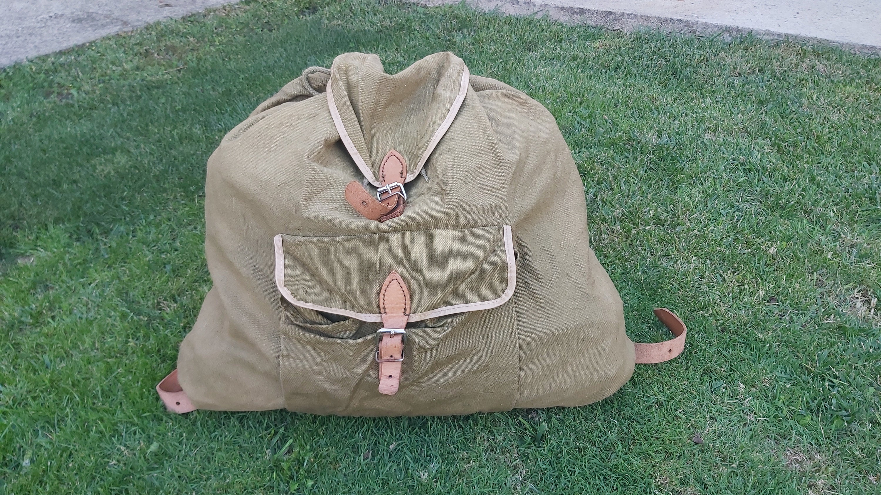 Vintage Canvas Rucksack Military Backpack Haversack With | Etsy