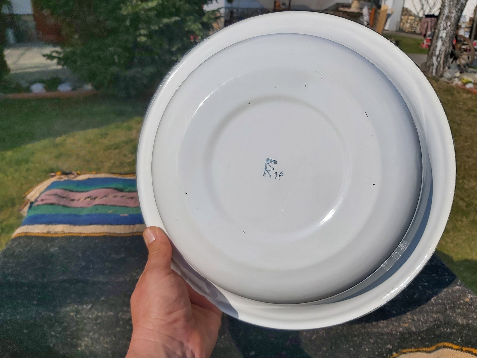 Vintage Enamel Wash Basin Metal Large Kitchen Bowl Rustic | Etsy