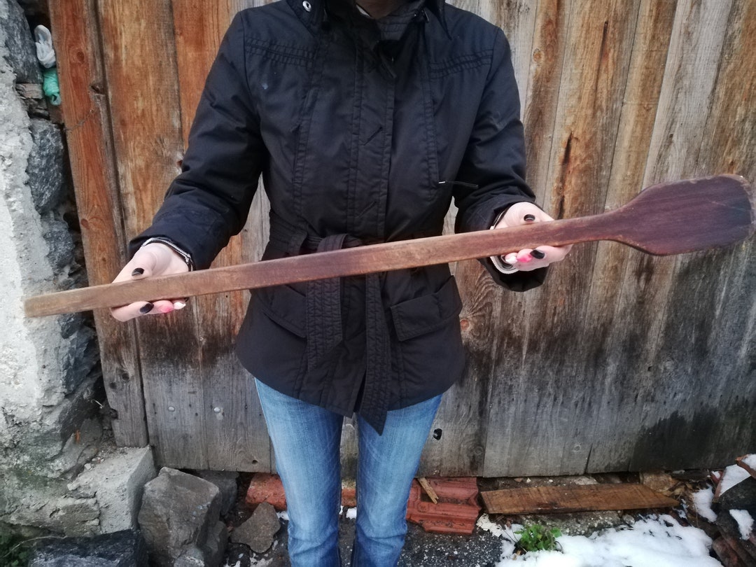 Vintage Wooden Spatula - Primitive Kitchen Tool - Stirrer With Long ...