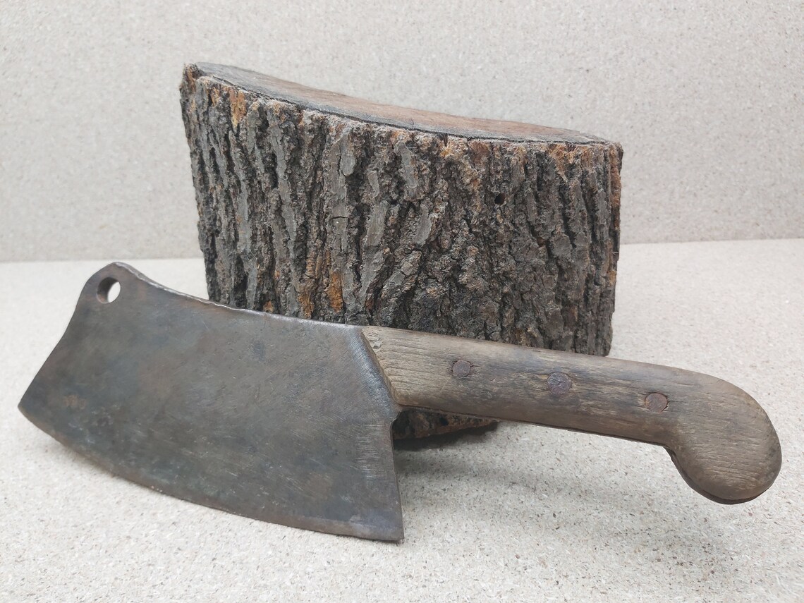 Vintage Cleaver Primitive Meat Knife Bone Chopper Heavy - Etsy