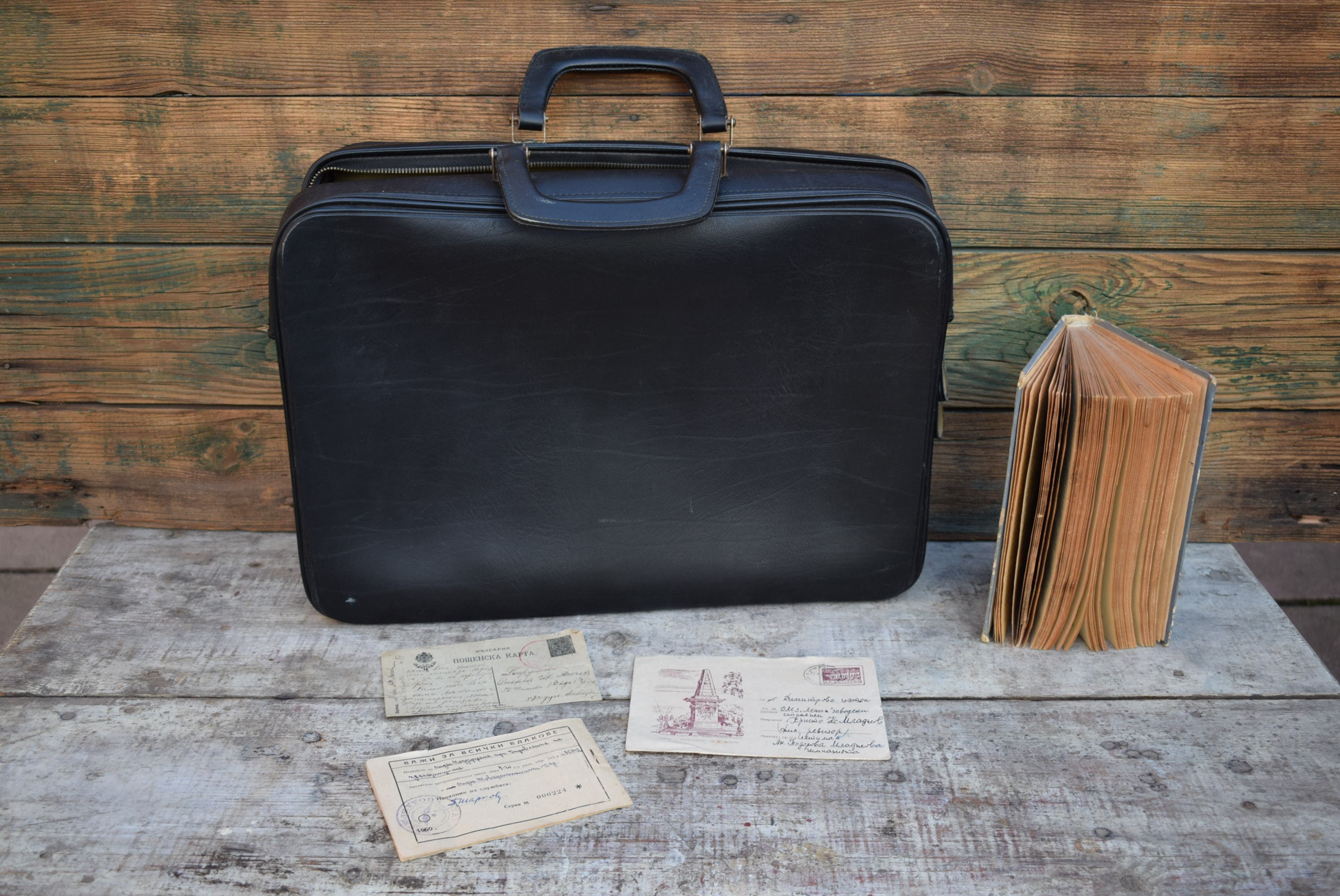 Vintage documents bag Documents holder Old black bag Made | Etsy