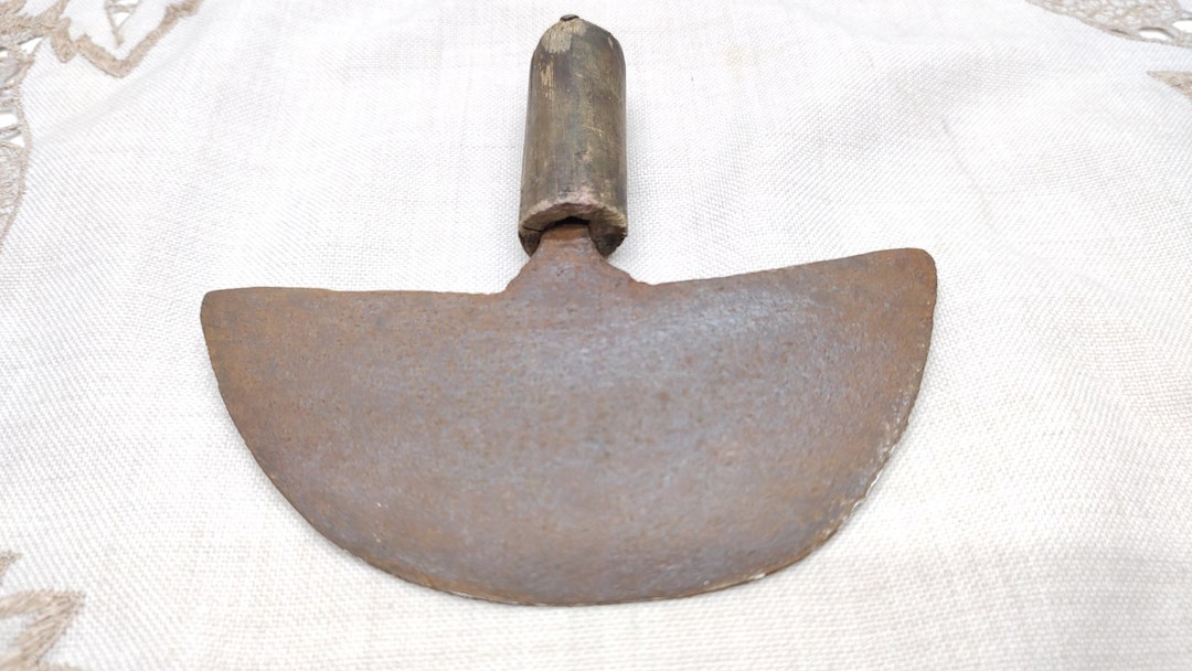 Antique Food Chopper - Primitive Cabbage Shredder - Rusty Iron Blade ...
