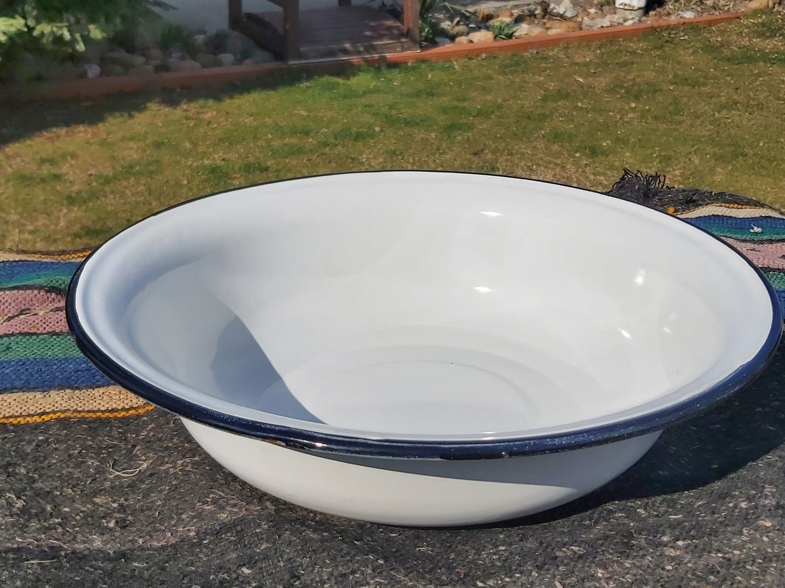 Vintage Enamel Wash Basin Metal Large Kitchen Bowl Rustic | Etsy