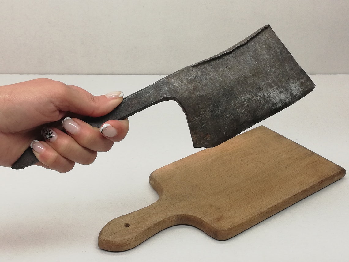 Vintage Meat Cleaver Kitchen Meat Knife Primitive Rusty - Etsy