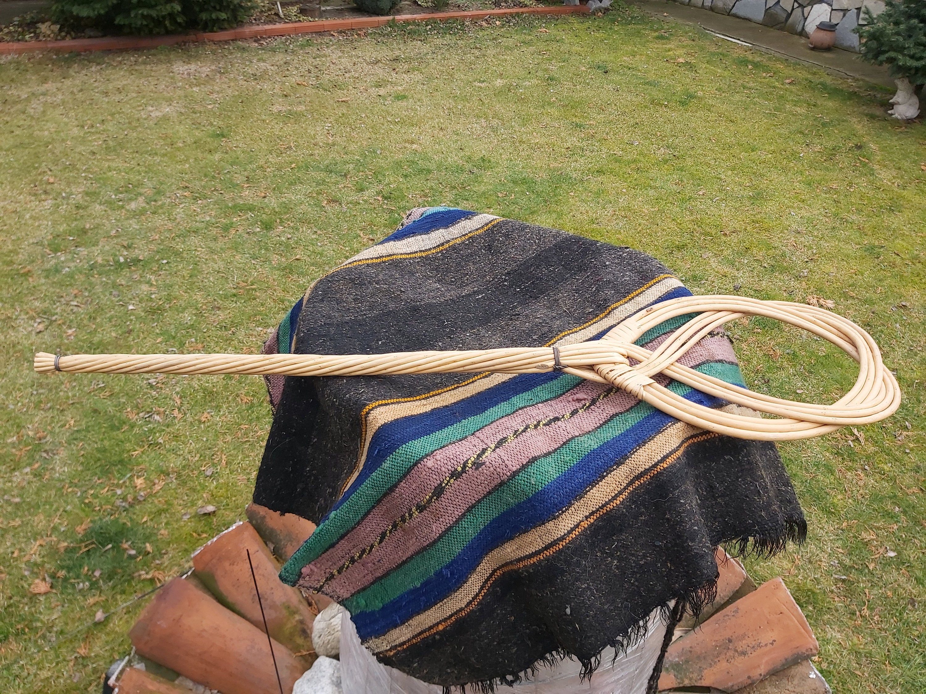 Rattan Carpet Beater Handmade Braided Beater Woven Rug Beater Vintage ...