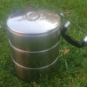 Vintage Food Container - Stainless Steel Lunch Boxes - Set of Three ...