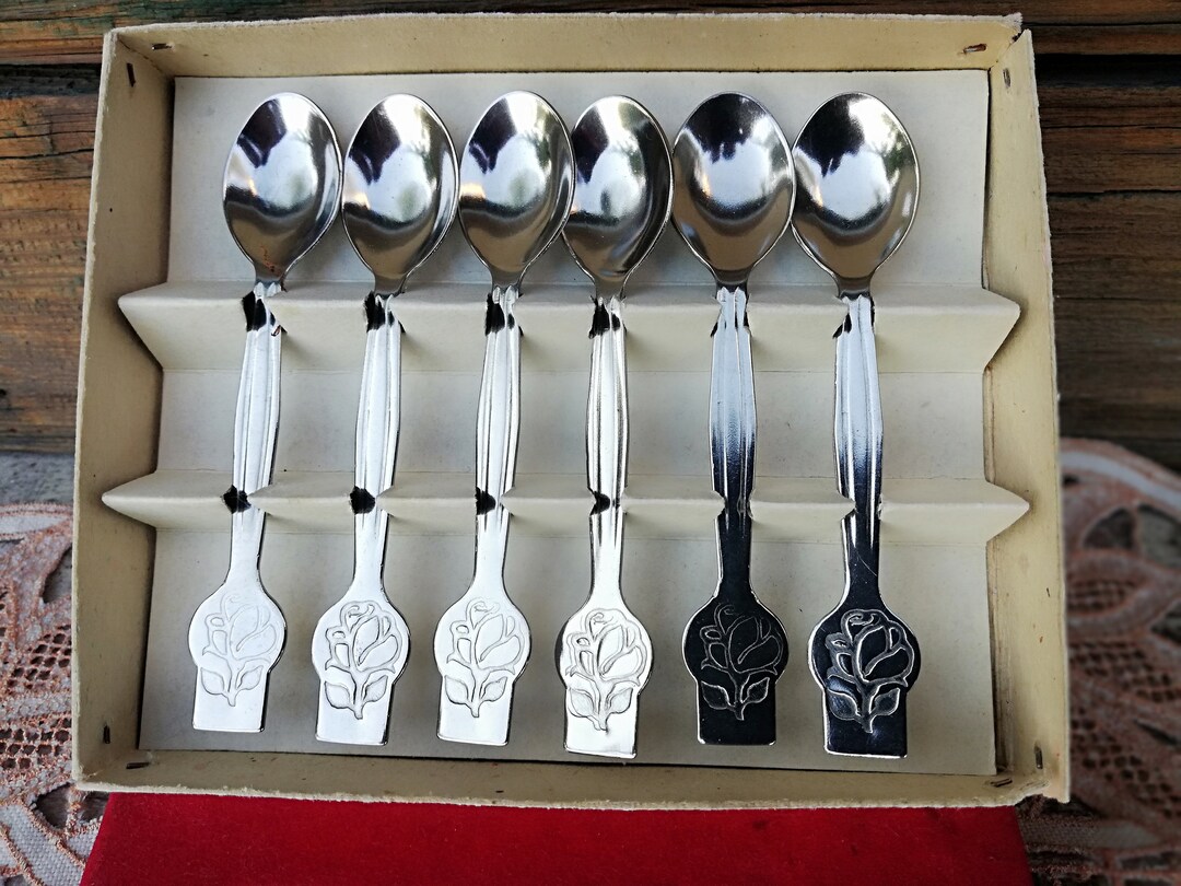 Vintage Small Spoons - Set of 6 Spoons - Small Coffee or Tea Spoons ...