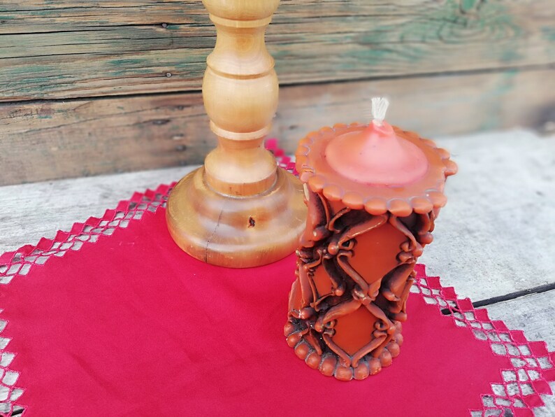 Vintage Wooden Candlestick Handmade Solid Wood Candlestick - Etsy
