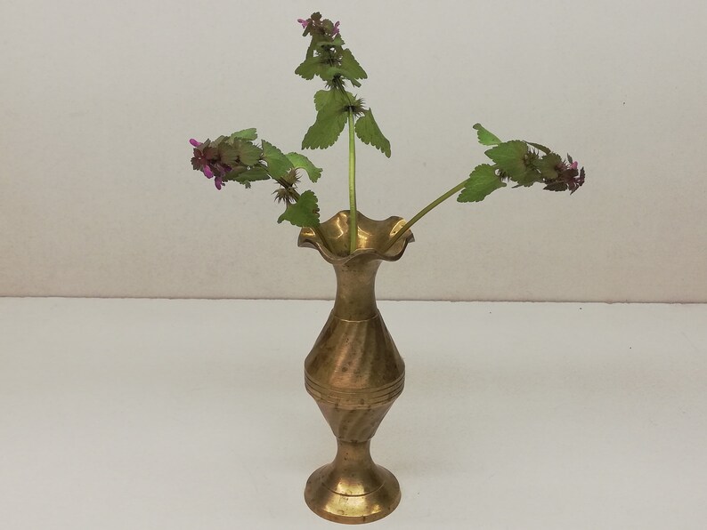 Vintage Small Brass Vase Solid Brass Vase Short Brass Vase - Etsy